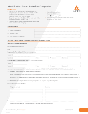 Fillable Online Identification Form - Australian Companies Fax Email ...