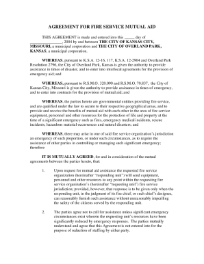 Fillable Online Agreement for Fire Service Mutual Aid Fax Email Print - pdfFiller