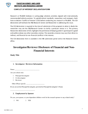 Fillable Online Conflict of Interest Declaration at Pkli&rc Fax Email ...