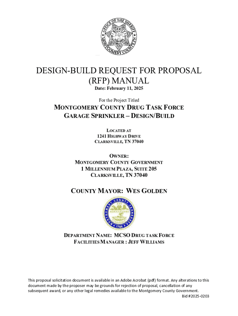 Fillable Online Montgomery County Drug Task Force Garage Sprinkler ...