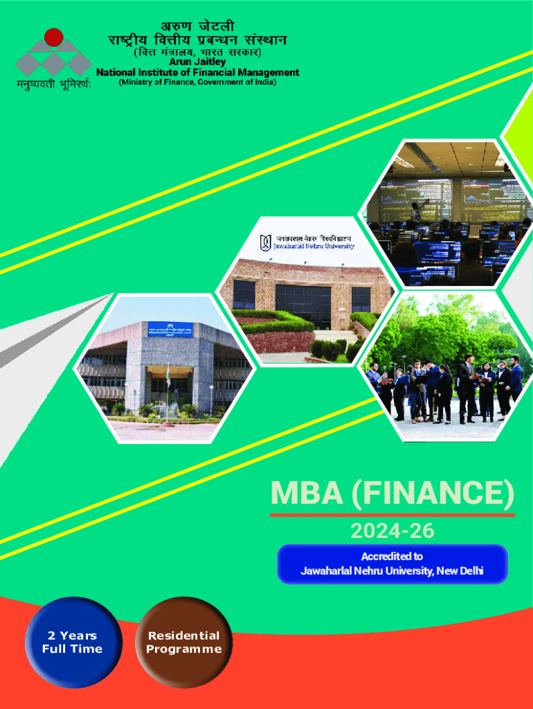 Fillable Online Master of Business Administration (finance) Two Year ...