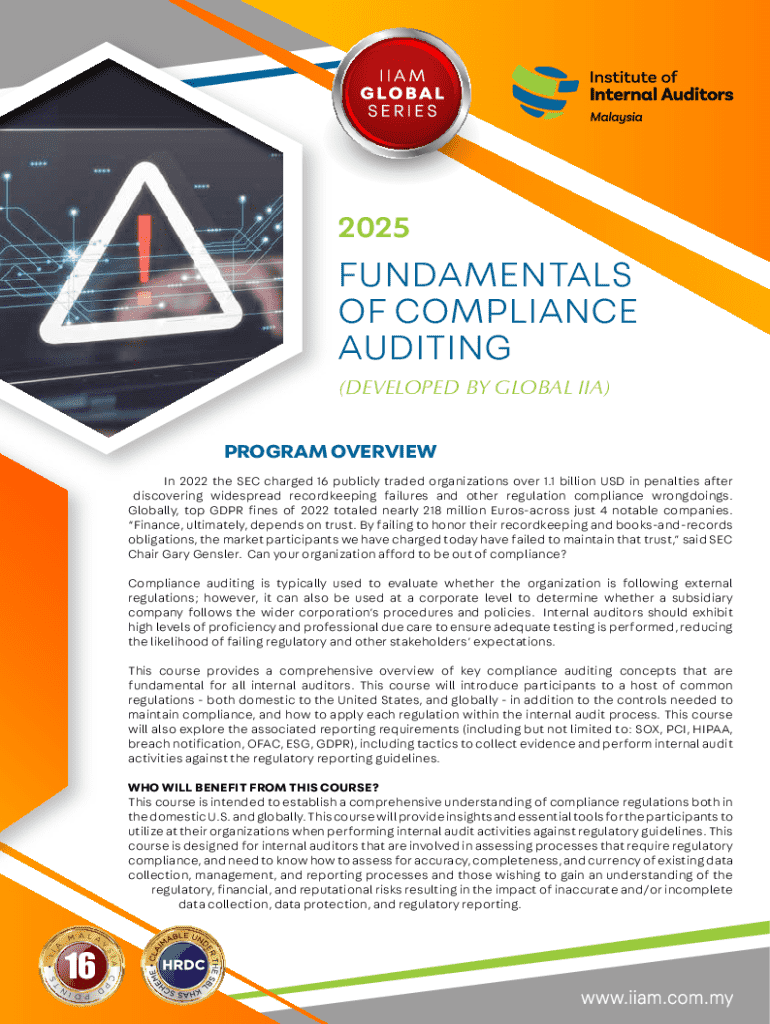 Fillable Online 2025 Fundamentals of Compliance Auditing Fax Email Print - pdfFiller