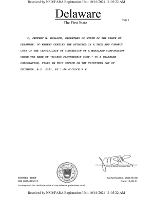 Fillable Online Certificate of Conversion From a Non-delaware ...
