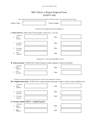 Fillable Online Mfa Thesis + Project Proposal Fax Email Print - pdfFiller