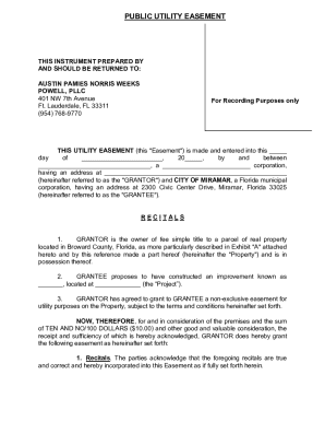 Fillable Online Utility Easement Agreement Fax Email Print - pdfFiller