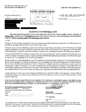 Fillable Online Statement of Probable Cause Fax Email Print - pdfFiller