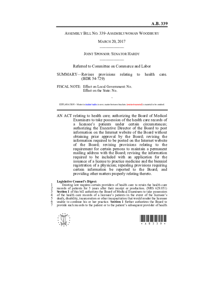 Fillable Online Assembly Bill No. 339 Fax Email Print - pdfFiller