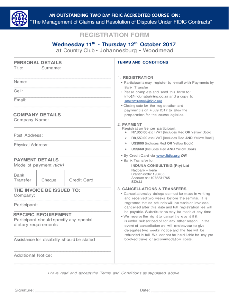 Fillable Online the Management of Claims and Resolution of Disputes ...