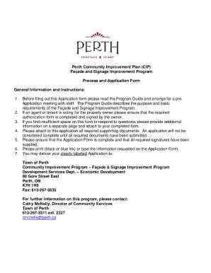 Fillable Online Perth Community Improvement Plan (cip) - Façade and ...