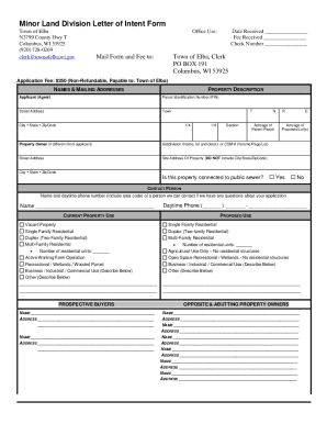 Fillable Online Minor Land Division Letter of Intent Fax Email Print ...