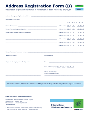 Fillable Online Address Registration Form Fax Email Print - pdfFiller