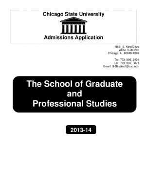 Fillable Online Chicago State University Graduate Admissions ...