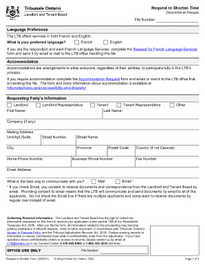 Fillable Online Request to Shorten Time Fax Email Print - pdfFiller