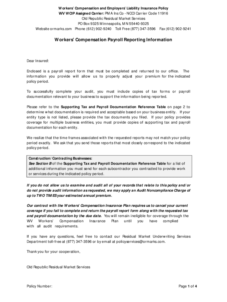 Fillable Online Workers’ Compensation and Employers’ Liability ...