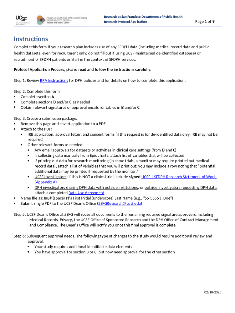 Complete this if your research plan includes use of any SFDPH data ...