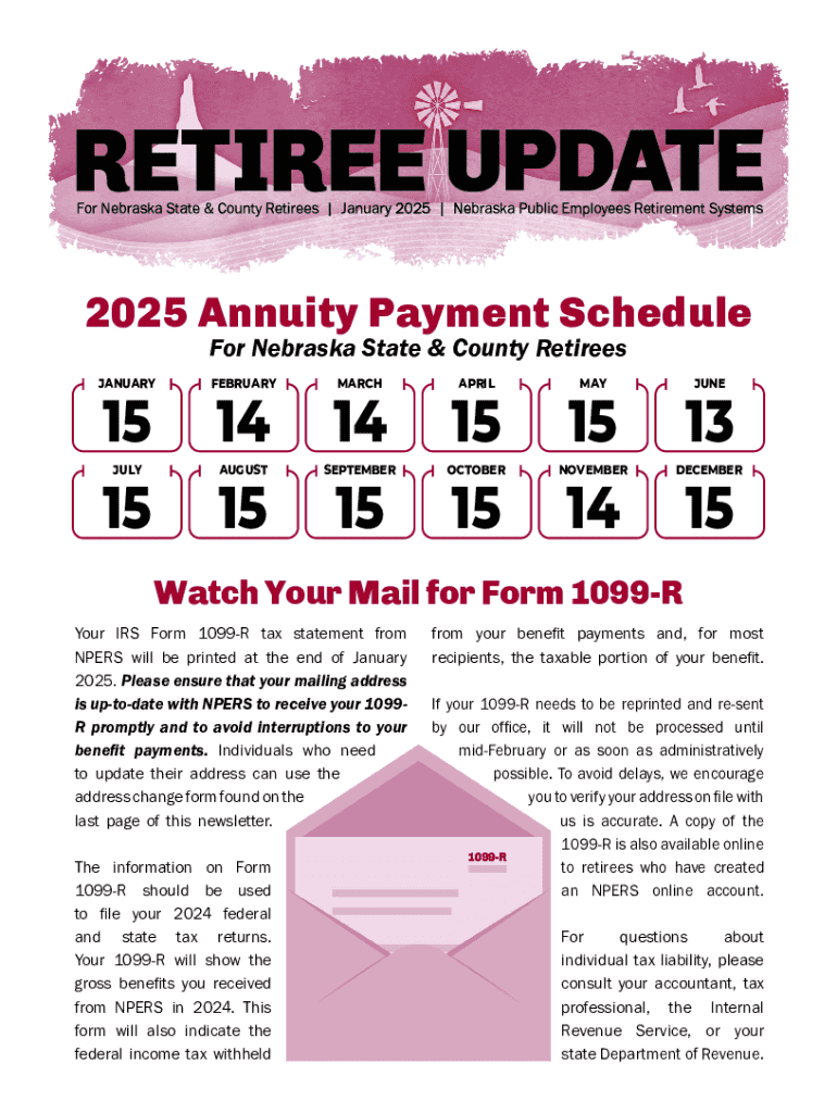Fillable Online Retiree Update for Nebraska State & County Retirees ...