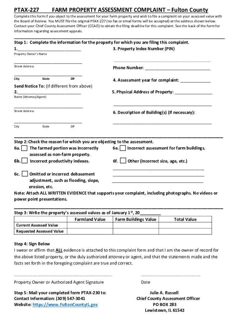 Fillable Online Farm Property Assessment Complaint – Fulton County Fax ...