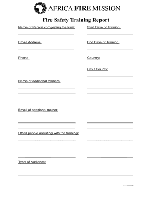 Fillable Online Fire Safety Training Report Fax Email Print - pdfFiller