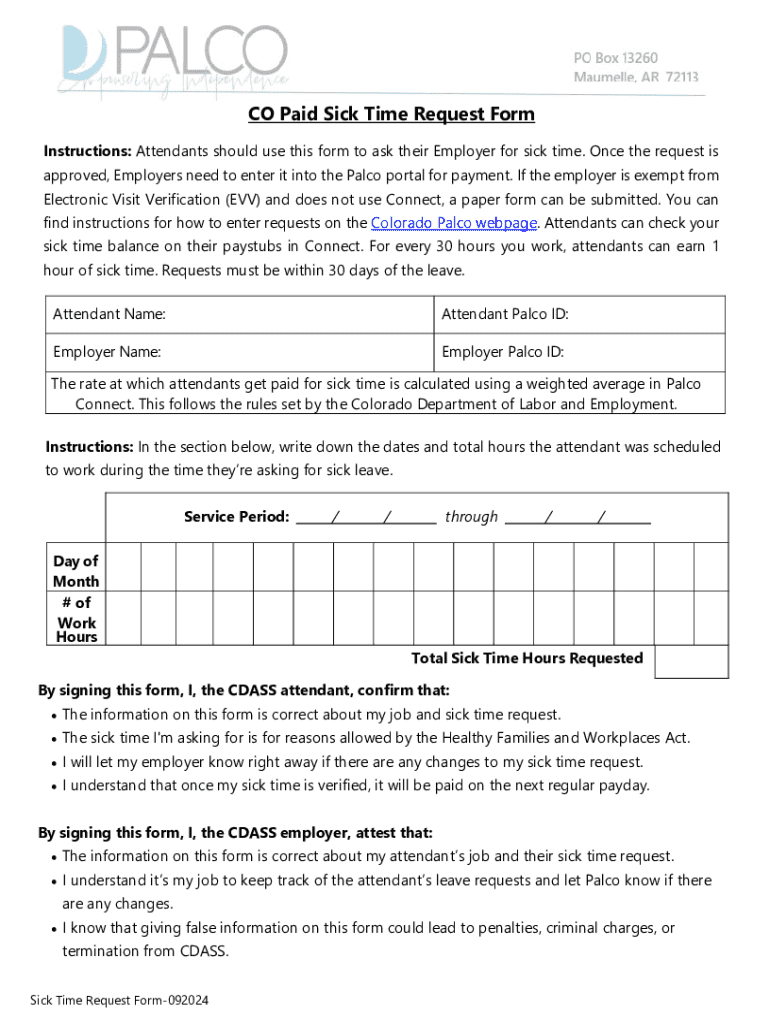 Fillable Online Paid Sick Time Request Fax Email Print - pdfFiller