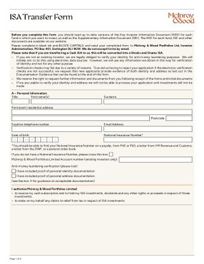 Fillable Online Isa Transfer Form Fax Email Print - pdfFiller