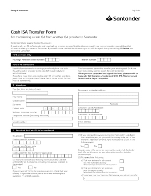 Fillable Online Cash Isa Transfer Form Fax Email Print - pdfFiller