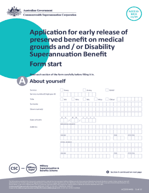 Fillable Online Application for Early Release of Preserved Benefit on ...