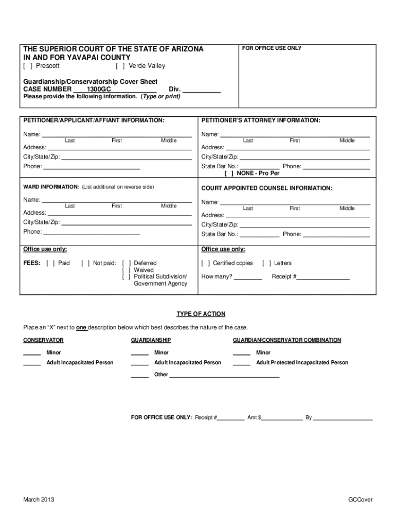 Fillable Online Guardianship/conservatorship Cover Sheet Fax Email Print - pdfFiller