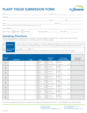 Fillable Online Plant Tissue Submission Form Fax Email Print - pdfFiller