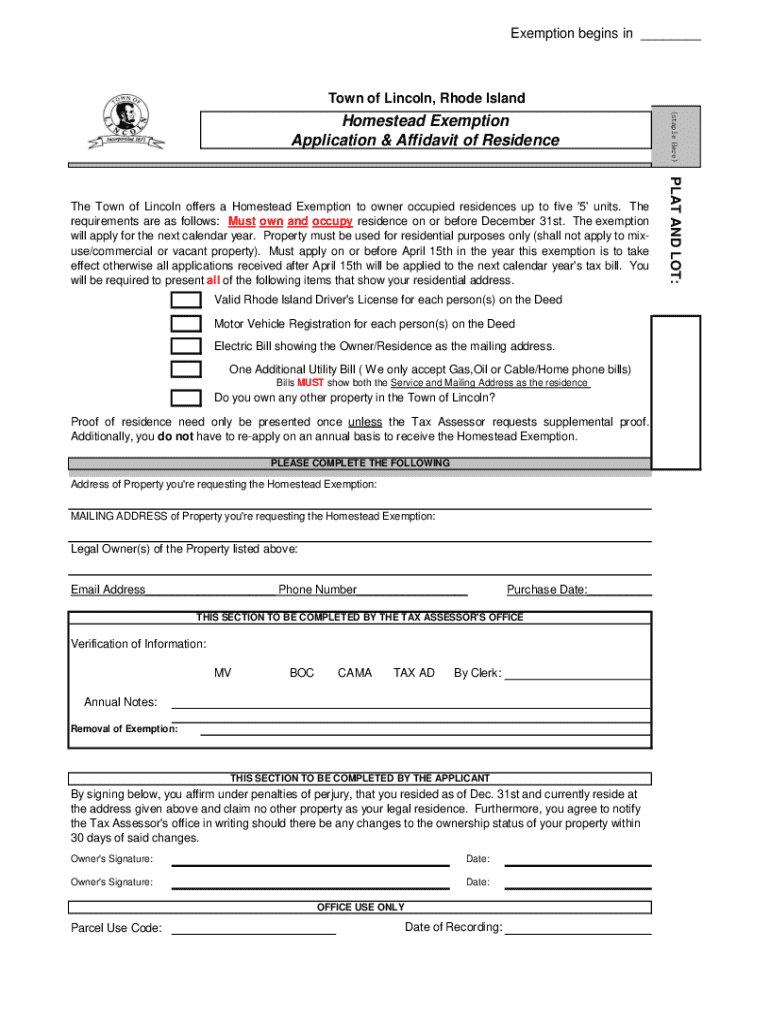 Fillable Online Homestead Exemption Application Fax Email Print - pdfFiller