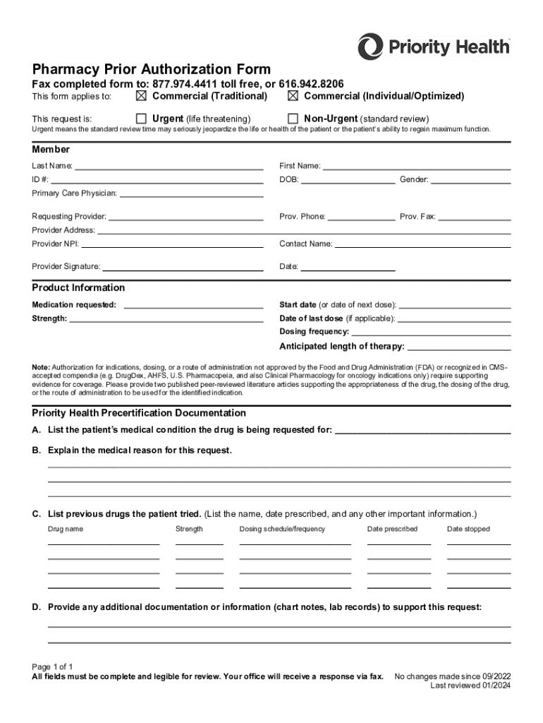 Pharmacy Prior Authorization Form: Fill out & sign online | DocHub
