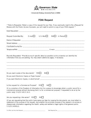 Fillable Online Freedom of Information Act Request Form Fax Email Print ...