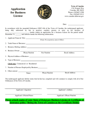 Fillable Online Application for Business License Fax Email Print - pdfFiller