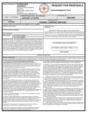 Fillable Online Federal Lobbying Services Rfp No. 0002-2025 Fax Email Print - pdfFiller