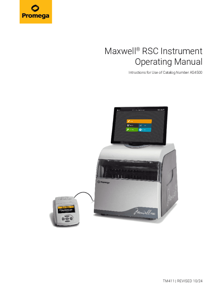 Fillable Online Maxwell® Rsc Instrument Operating Manual Fax Email Print - pdfFiller