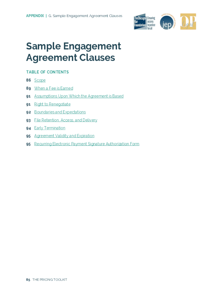 Fillable Online Sample Engagement Agreement Clauses Fax Email Print ...