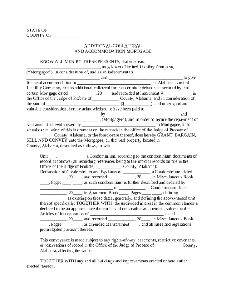 ADDITIONAL COLLATERAL Doc Template | pdfFiller