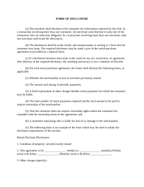 of Disclosure Doc Template | pdfFiller