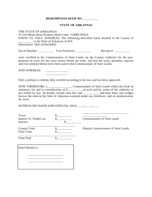 Redemption Deed Doc Template | pdfFiller