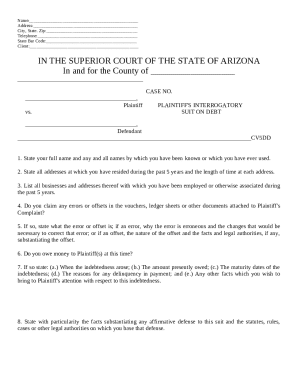 PlaintiffPLAINTIFF'S INTERROGATORY Doc Template | pdfFiller