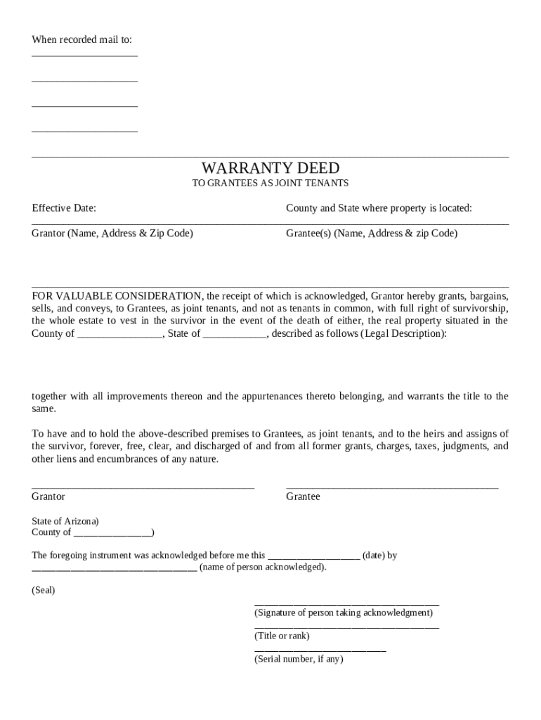 Warranty Deed Doc Template | pdfFiller