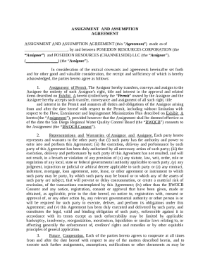 Assignment and Assumption Agreement Doc Template | pdfFiller