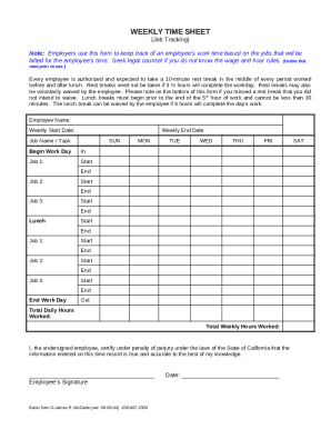 Weekly Time Sheet Doc Template | pdfFiller