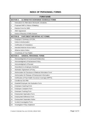 List of Personnel s Doc Template | pdfFiller