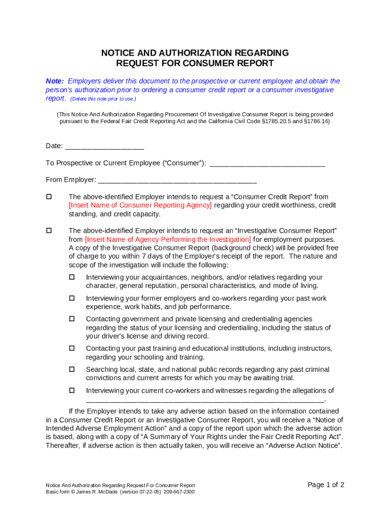 NOTICE AND AUTHORIZATION REGARDING Doc Template | pdfFiller