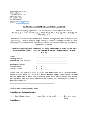 Personal Financial Disclosure Statement Doc Template | pdfFiller