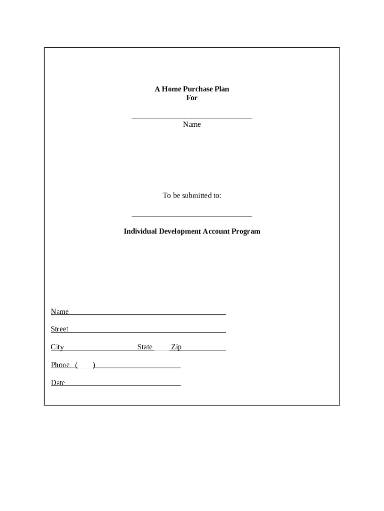 Home Purchase Plan Doc Template | pdfFiller