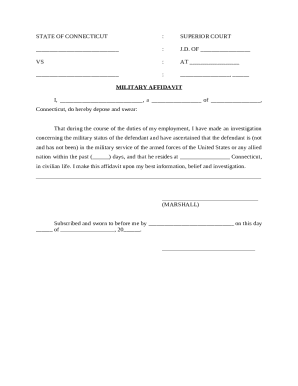 Military Affidavit Doc Template | pdfFiller