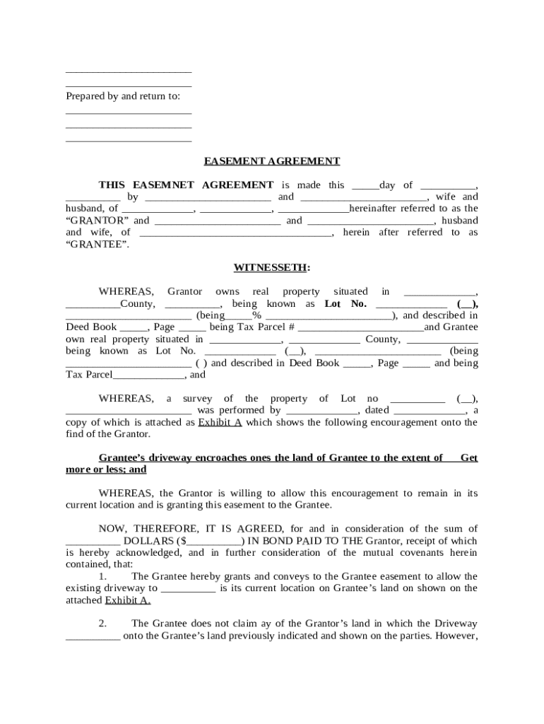 Easement Agreement - Blank Fillable Template | Fill Out, Print ...