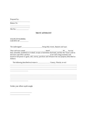 Trust Affidavit Doc Template | pdfFiller