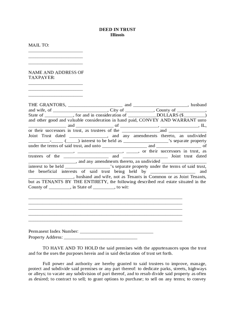 Deed In Trust Doc Template | pdfFiller